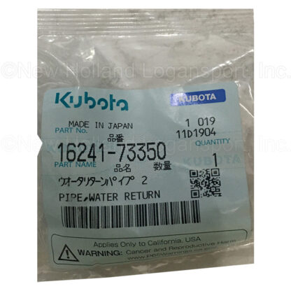 Kubota Water Return Pipe Part # 16241-73350 - New Holland Rochester