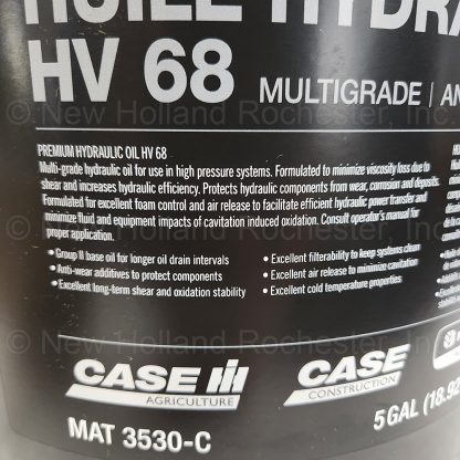 CNH Industrial 5 Gal Premium Hydraulic Oil HV 68 Multi-grade AW (Anti-Wear) MAT3530-C Part ...