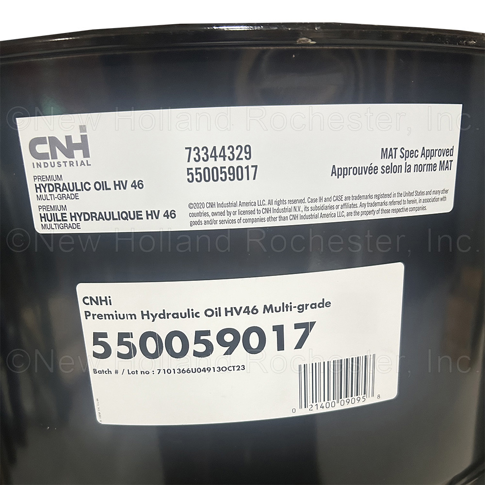 CNH Industrial 55 Gal Premium HV 46 Multi-grade AW (Anti-Wear) MAT3530-B Hydraulic Oil Part ...